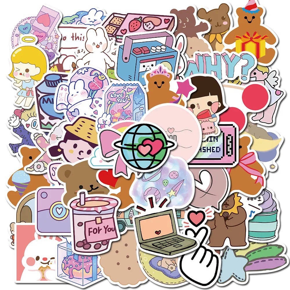 10 Cartoon Stickers - ST06 Waterproof PVC Stickers, Helmet Stickers ...