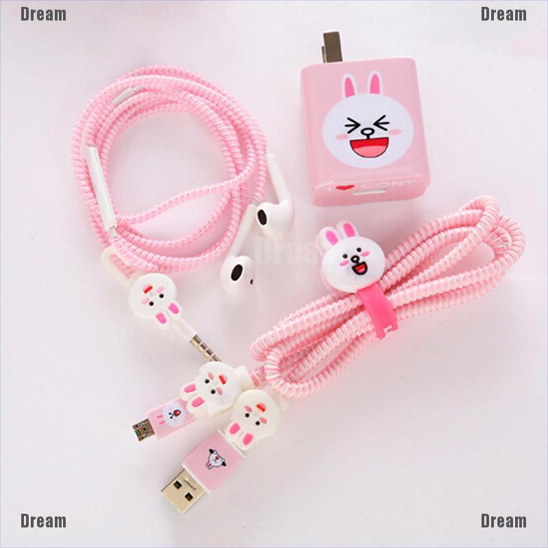 New cable winder charger stickers cartoon usb data cable protector set ...