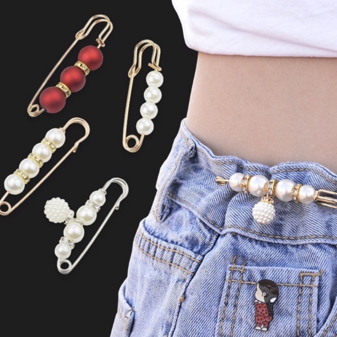 Waist Pin Jeans Waistline Summer Anti Slip Button Pants Brooch | Shopee ...