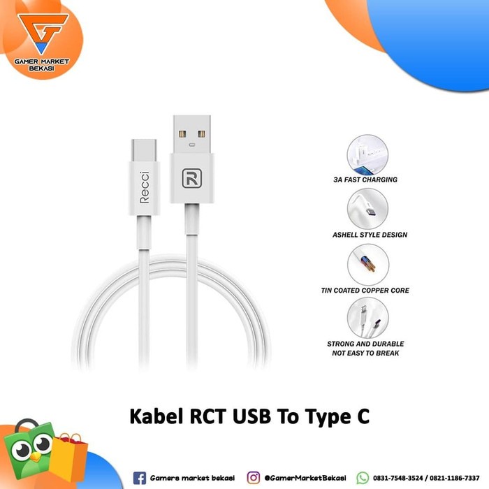 Rct USB to Type-C Recci Data Cable | Shopee Philippines