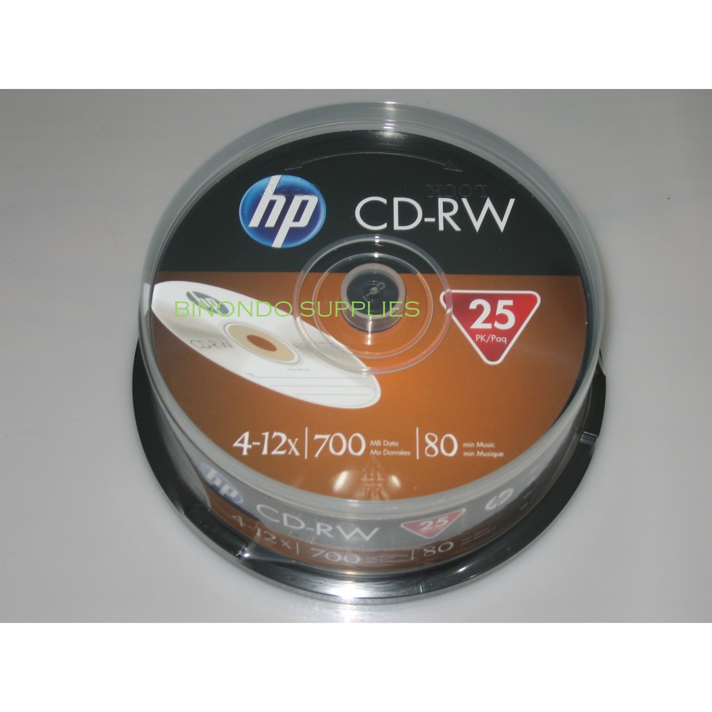 HP CD-RW 700MB Blank CD Rewritable 25 Pieces | Shopee Philippines