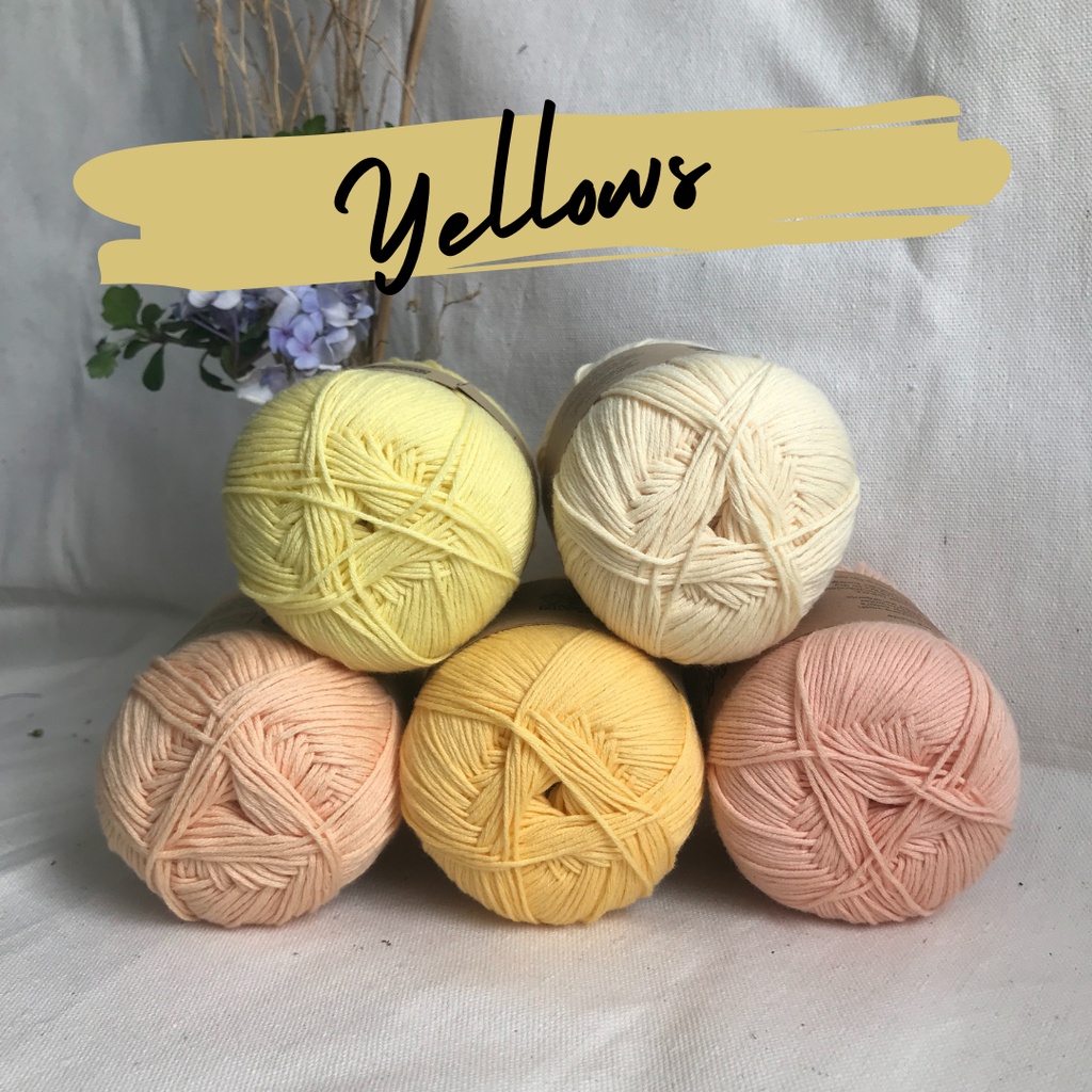 Soft Cotton Yarn (Yellows) | 100% Pure Cotton Yarn 50g | Shopee Philippines