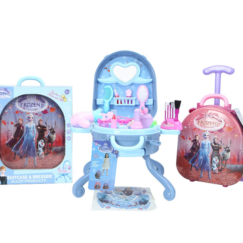 Frozen Make Up Toys Girls Kids Pretend Play Set Dressing Table Trolley ...
