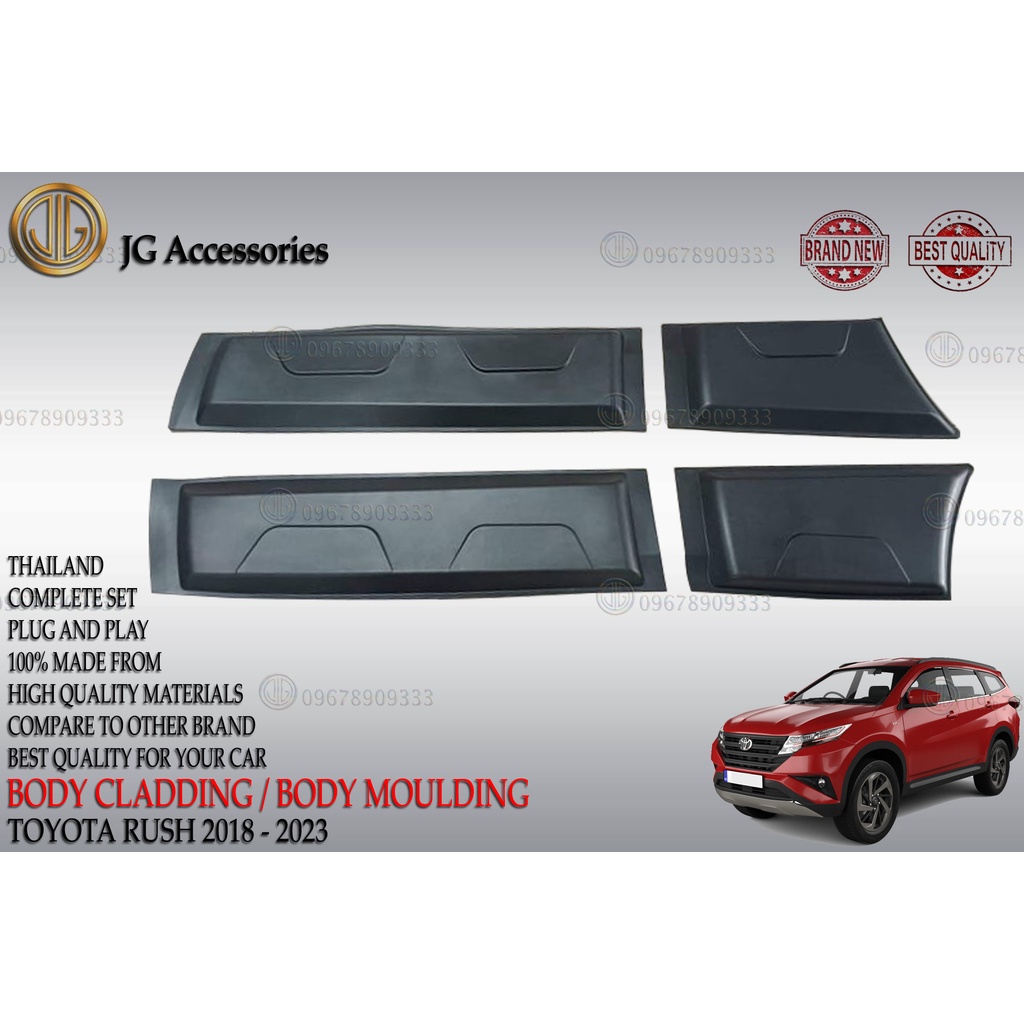 TOYOTA RUSH 2018-2023 BODY CLADDING FULL SET/ BODY MOULDING / SIDE ...
