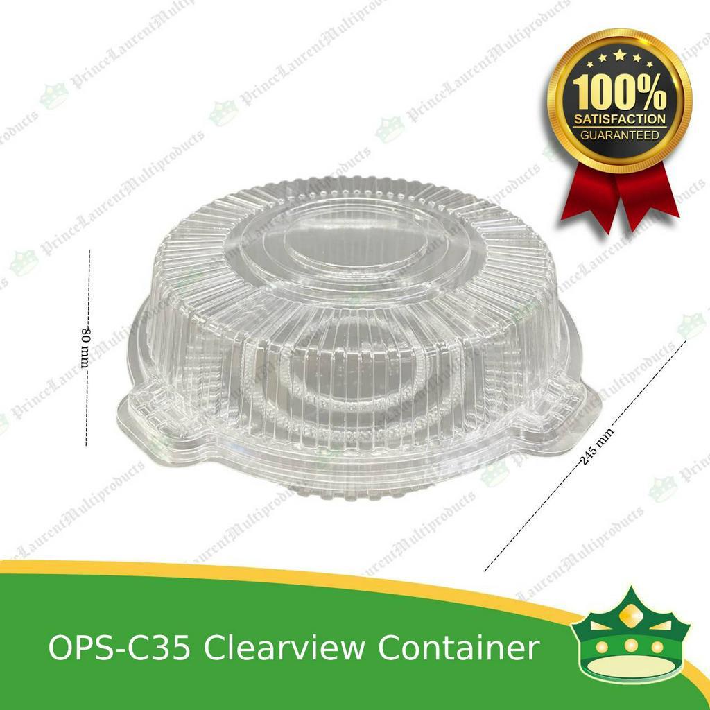 [50 pcs] clear clamshell OPS-c35 round OPS clearview food containers ...