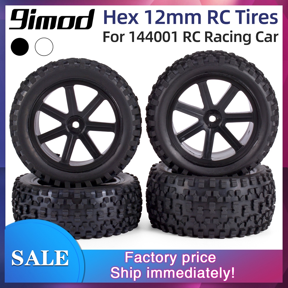 RC Car Wheels and Tires 1/10 RC 12mm Hex for 144001 124019 12428 124017 ...