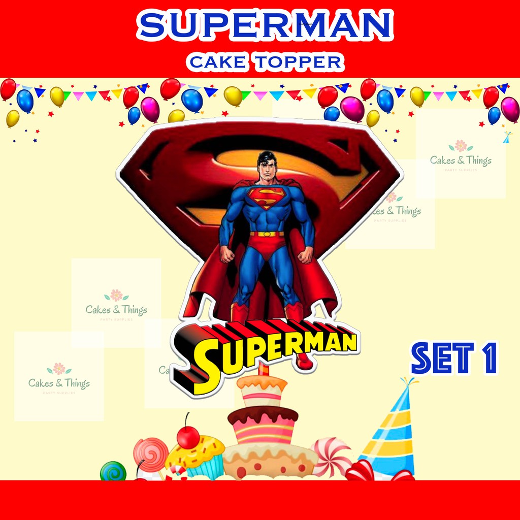Superman Cake Topper Birthday Party Decoration | Shopee Philippines