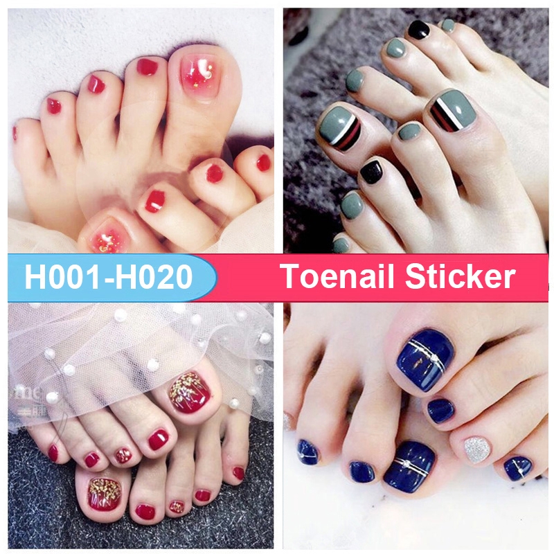 (Not UV Sticker) H001-020 DIY Toe Normal Nail Sticker Fashion Regular ...