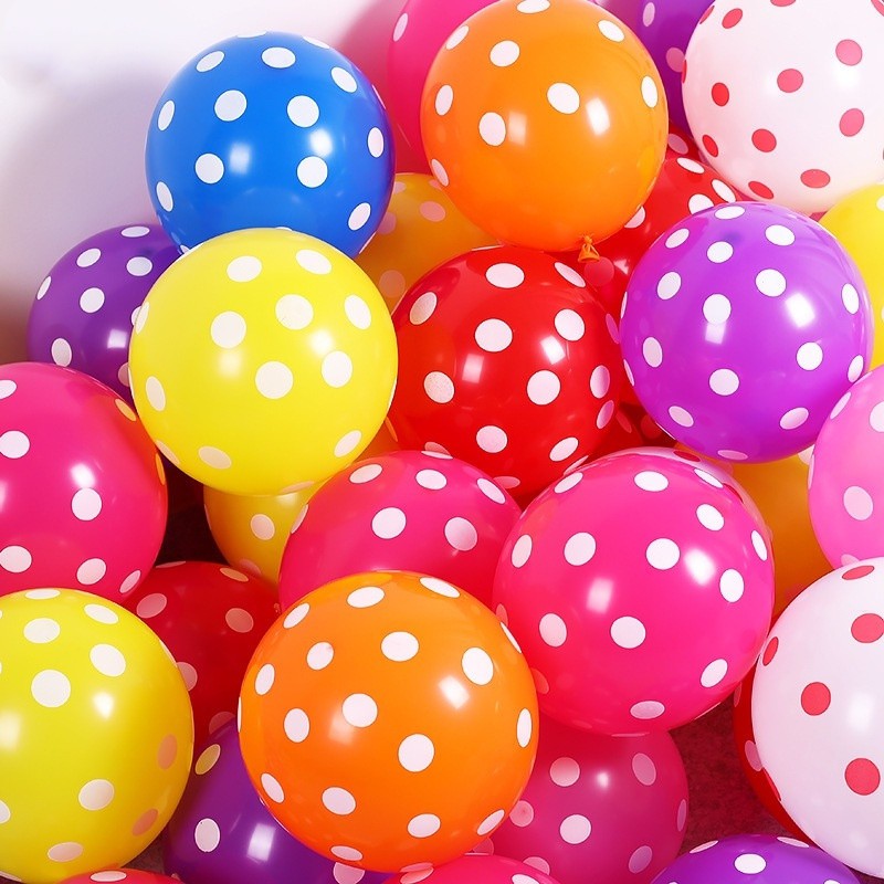 10 Pcs Color Spotted Balloons Birthday Wedding Mickey Minnie Themed ...