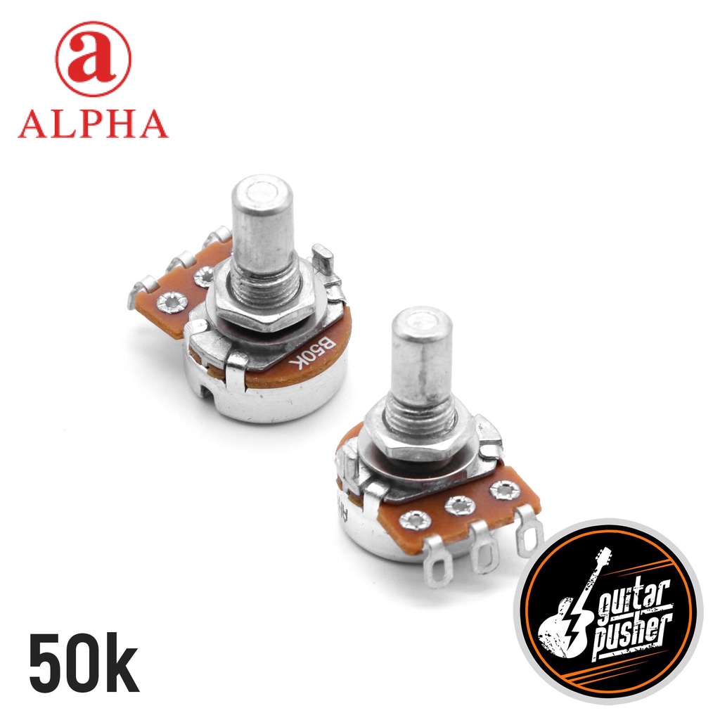 Alpha 50k Mini Potentiometer 8mm Hole, Metric, 18 Spline Coarse Solid ...