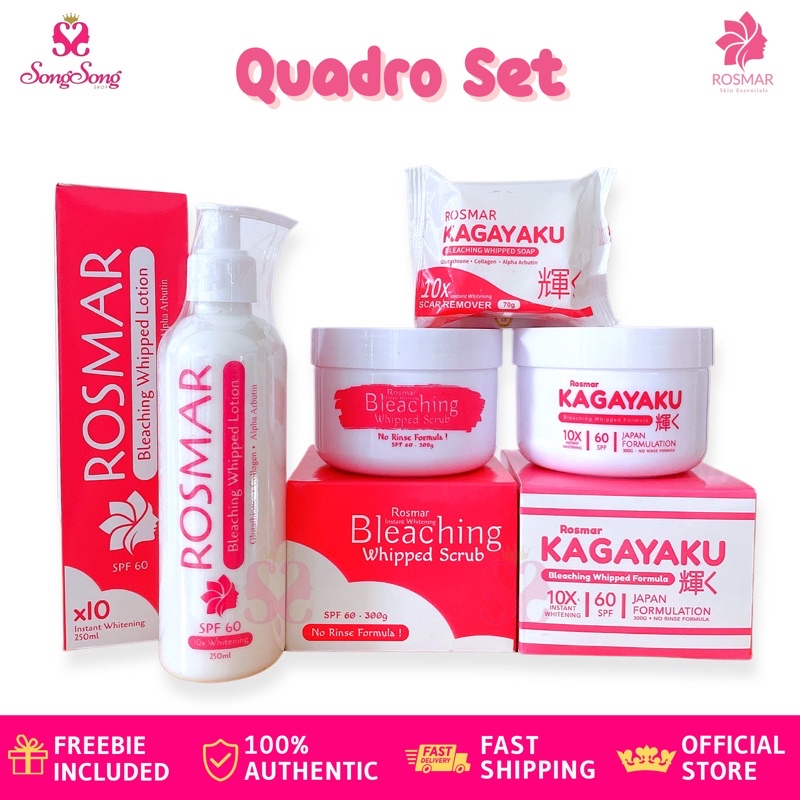 ROSMAR Quadro Set (Bleaching Whipped Scrub + Lotion + Kagayaku ... ROSMAR Quadro Set (Bleaching Whipped Scrub + Lotion + Kagayaku ...