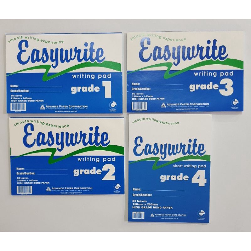 Easywrite Writing Pad Grade 1 to Grade 4 Pad of 2 | Shopee Philippines
