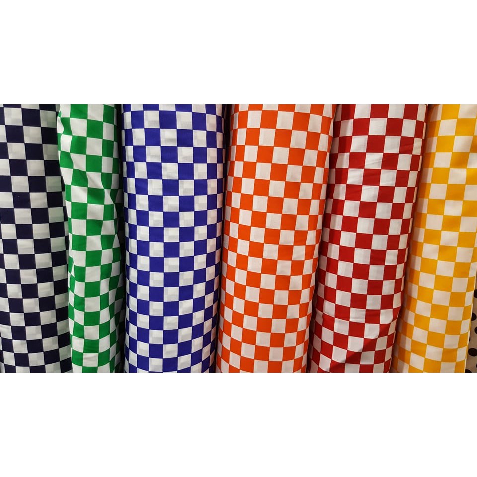 Big Checkered Polyester Cotton 60” fabric | Shopee Philippines