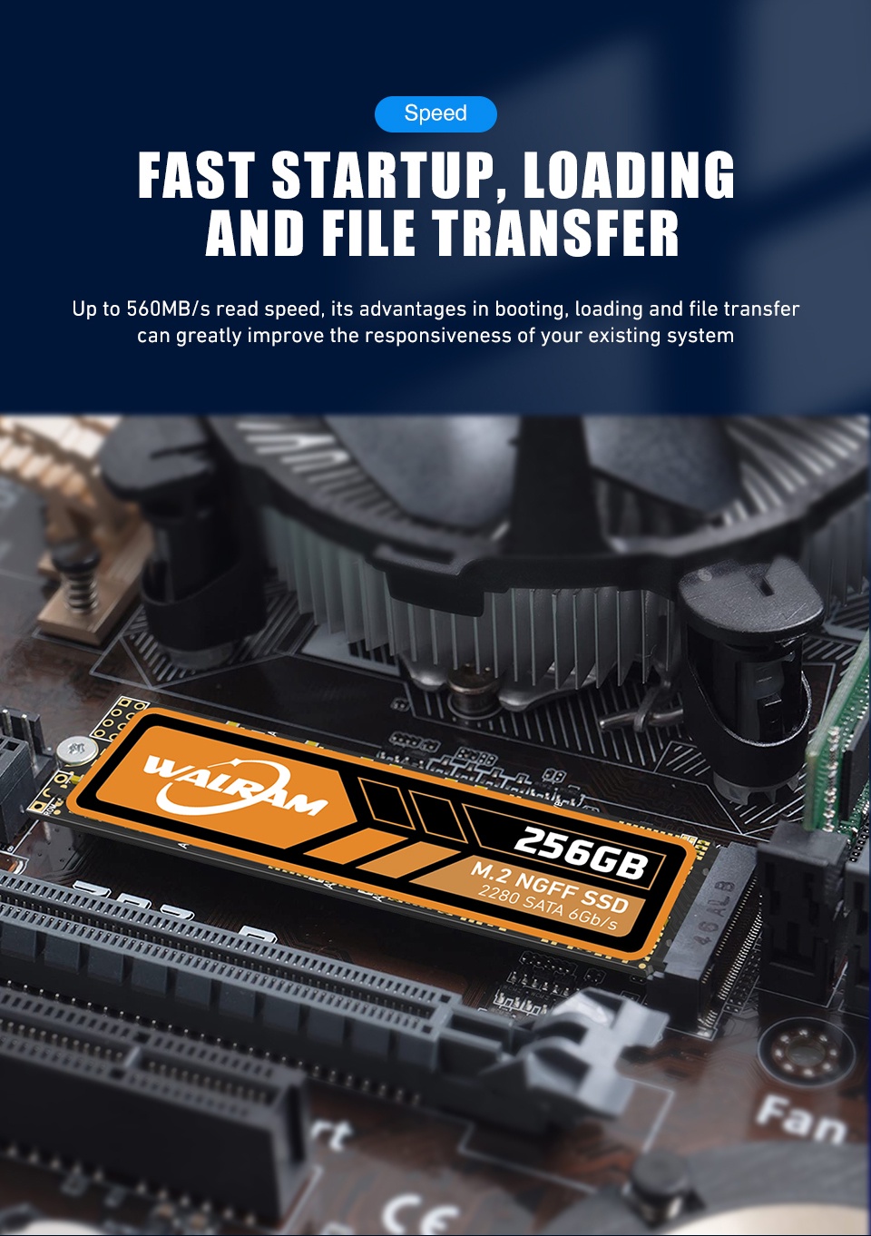Walram M.2 2280 SATA SSD 1TB 128GB 256GB 512GB Internal Solid State ...