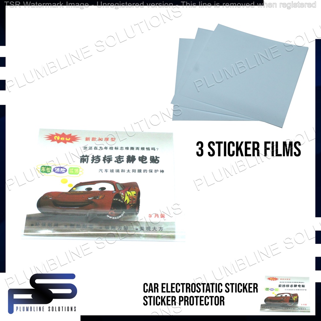 3pcs/set Car Sticker Invisible Patch Annual Inspection Film ...