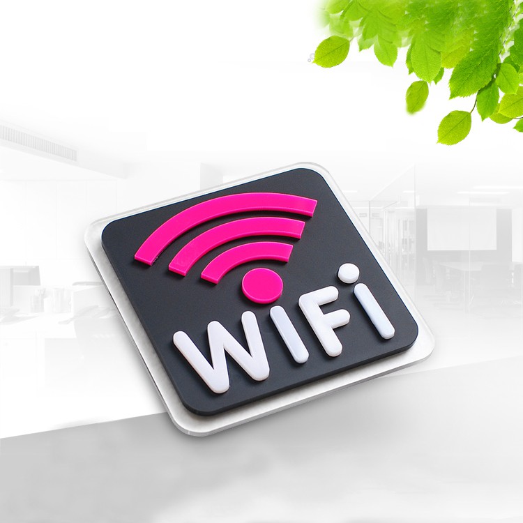 WIFI Prompt Acrylic Sign Wireless Network Sign Wall Sticker 10x10x0 ...