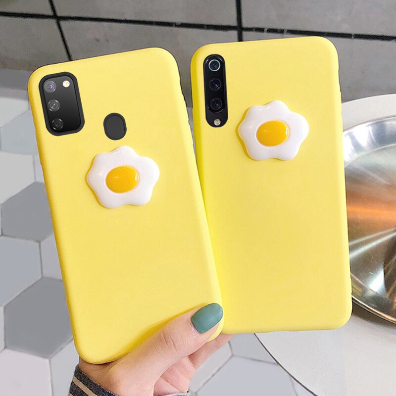 Cute 3D Egg Yellow Soft Case Samsung Galaxy A50 A70 A10 A20 A30 A50s ...