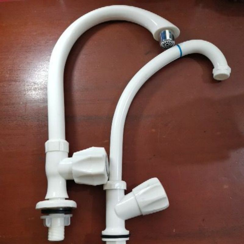 PVC White plastic faucet Kitchen water faucet. 360 degree turn ...
