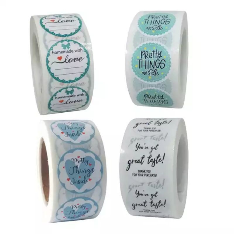 500pcs/1roll Thank You Sticker, Handmade Sticker Label, Package Seal ...