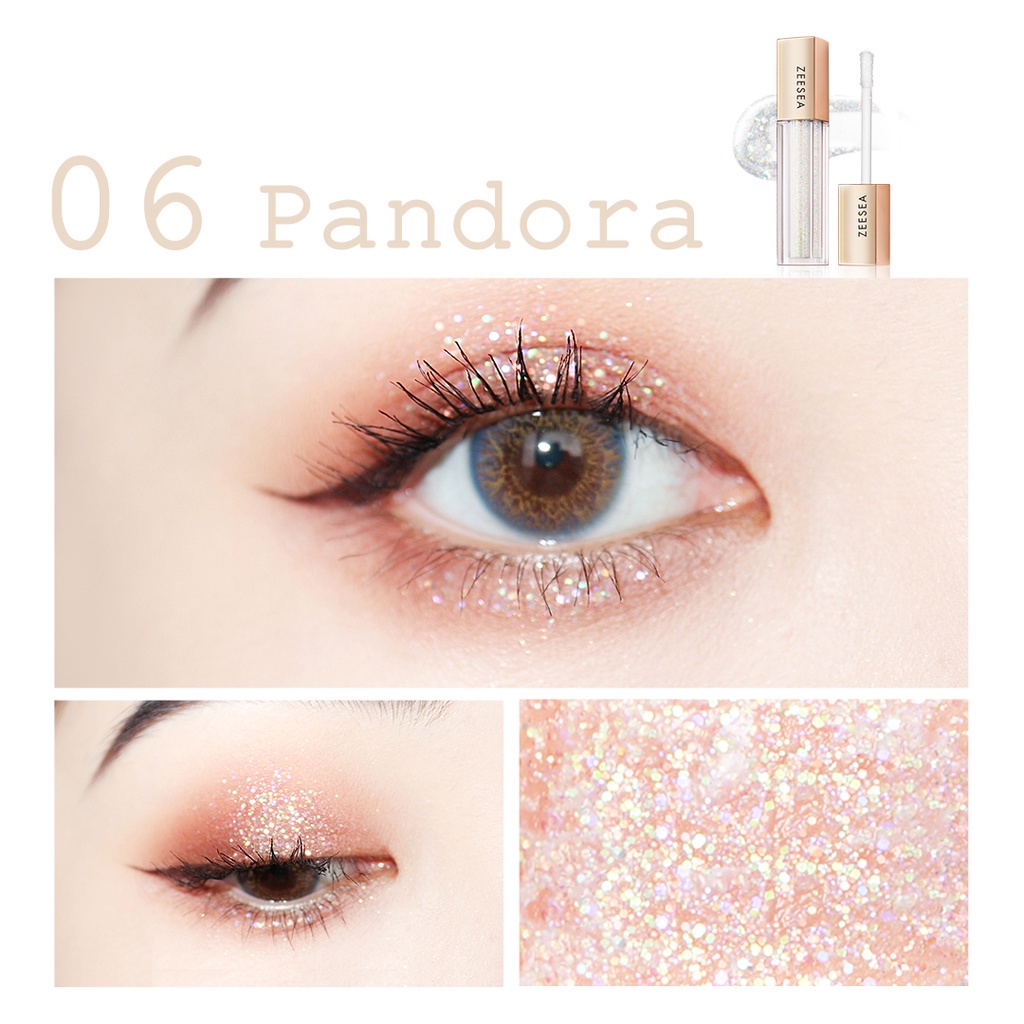 Zeesea Single Color Liquid Eyeshadow Glitter Shimmer Lightweight Quick ...