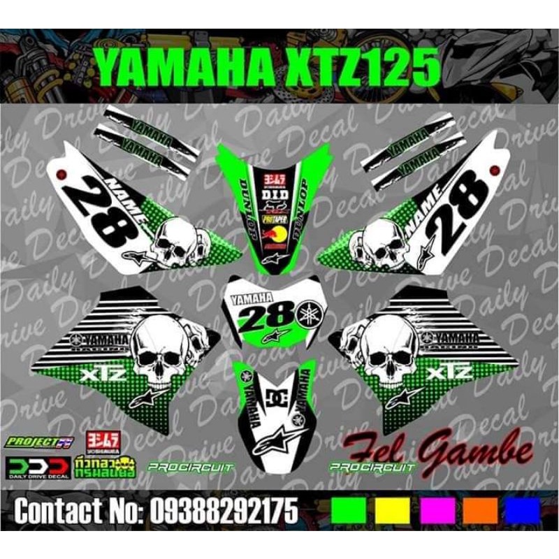 YAMAHA XTZ 125 FULL DECALS DESIGN | Shopee Philippines