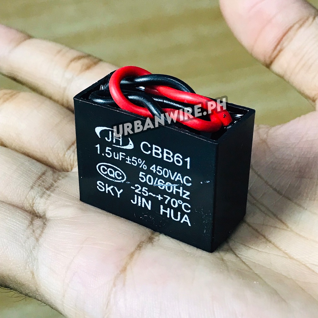 1.5UF/450V CBB61 Ceiling Fan Motor Run Capacitor Wire Type AC 400V/450V ...
