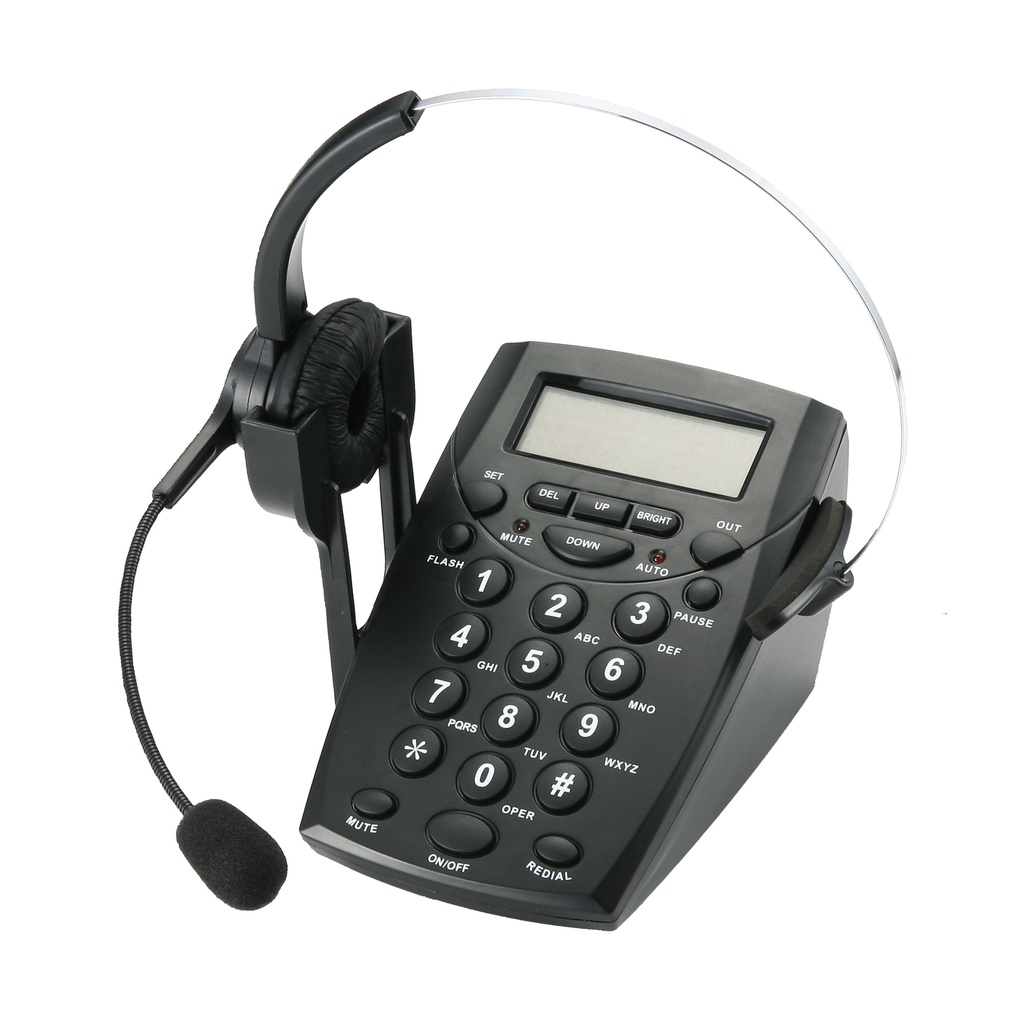 Call center dialpad with headset, RJ headset, caller ID telephone ...