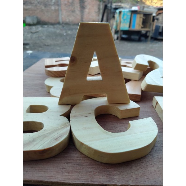 KAYU 10 Centi teak wood letter numbers/natural Dutch teak | Shopee ...