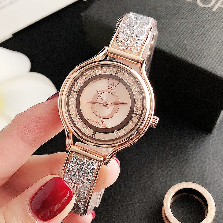 Pandora Wamen's Watch with Active Diamond Dial and Shiny Iced Out Strap ...