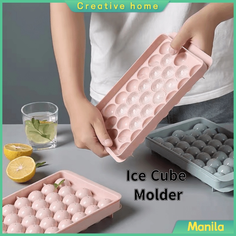 A32 COD Ice Tray Ice Cube Molder Round Balls Ice Mold Plastic Tray Ice ...