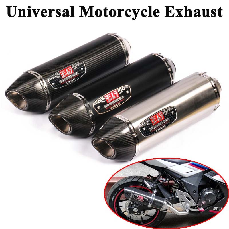 Real Carbon Fiber Moto Exhaust Muffler Pipe R77 Yoshimura Modification ...