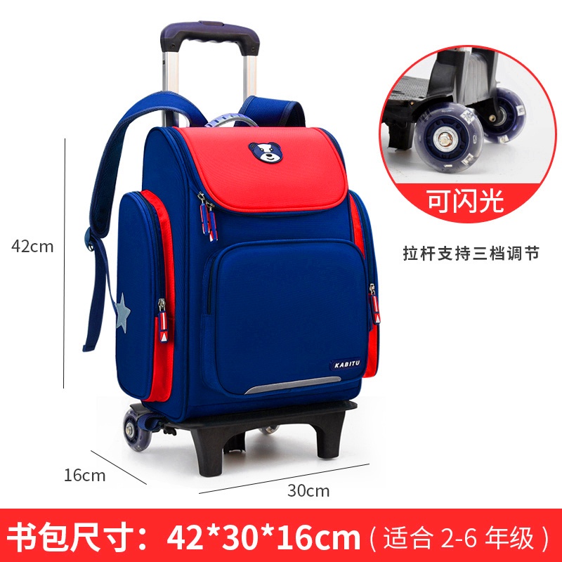 Waterproof Trolley School Bag Beg Sekolah Roda Beroda 2 or 6 Wheel Big ...