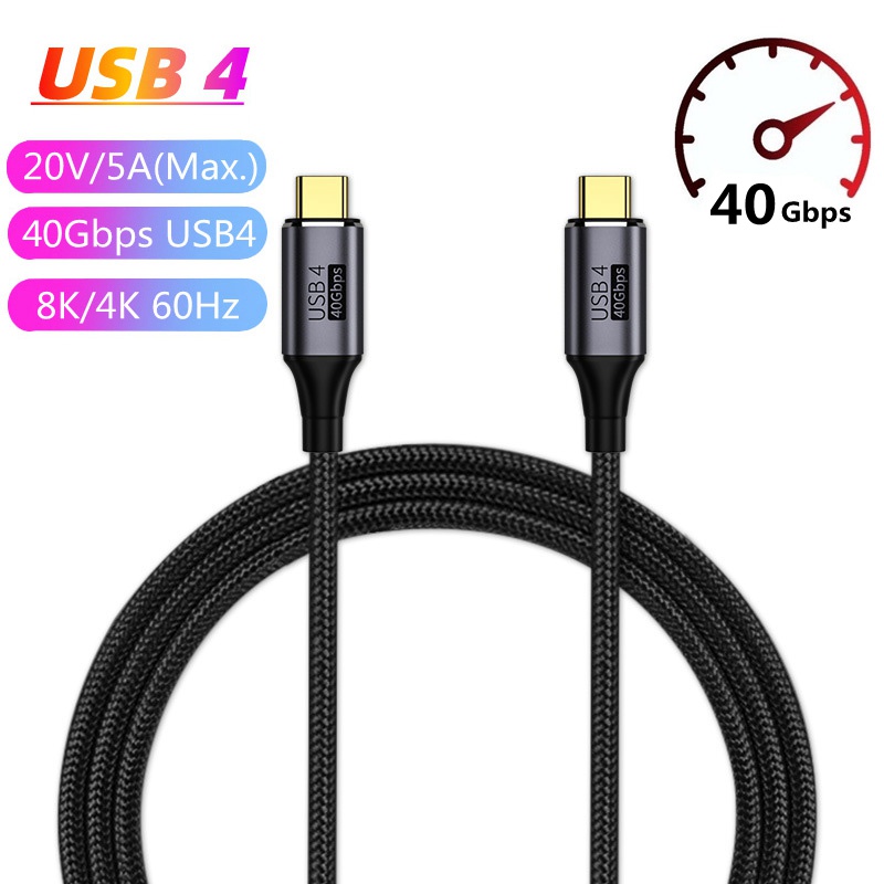 USB 4.0 Type C to Type C Cable 40Gbps 8K 60Hz PD 100W Fast Charging ...
