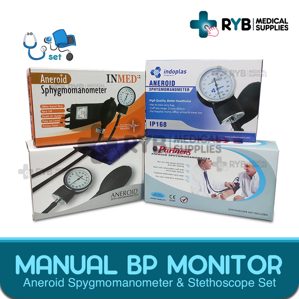 Manual Blood Pressure Monitor / Aneroid BP Sphymomanometer and Stethoscope PARTNERS, INDOPLAS ...