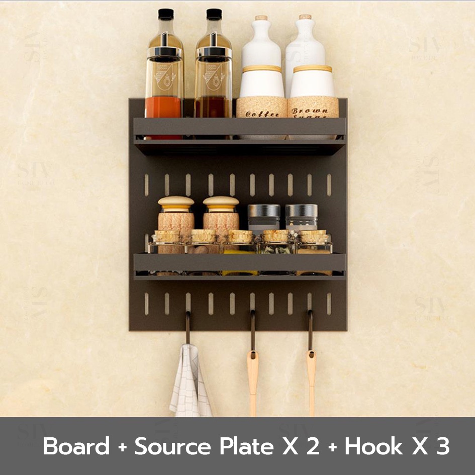 Siv Sus304 Pegboard Wall Mounted Kitchen Organizer Hanging Rack Storage ...