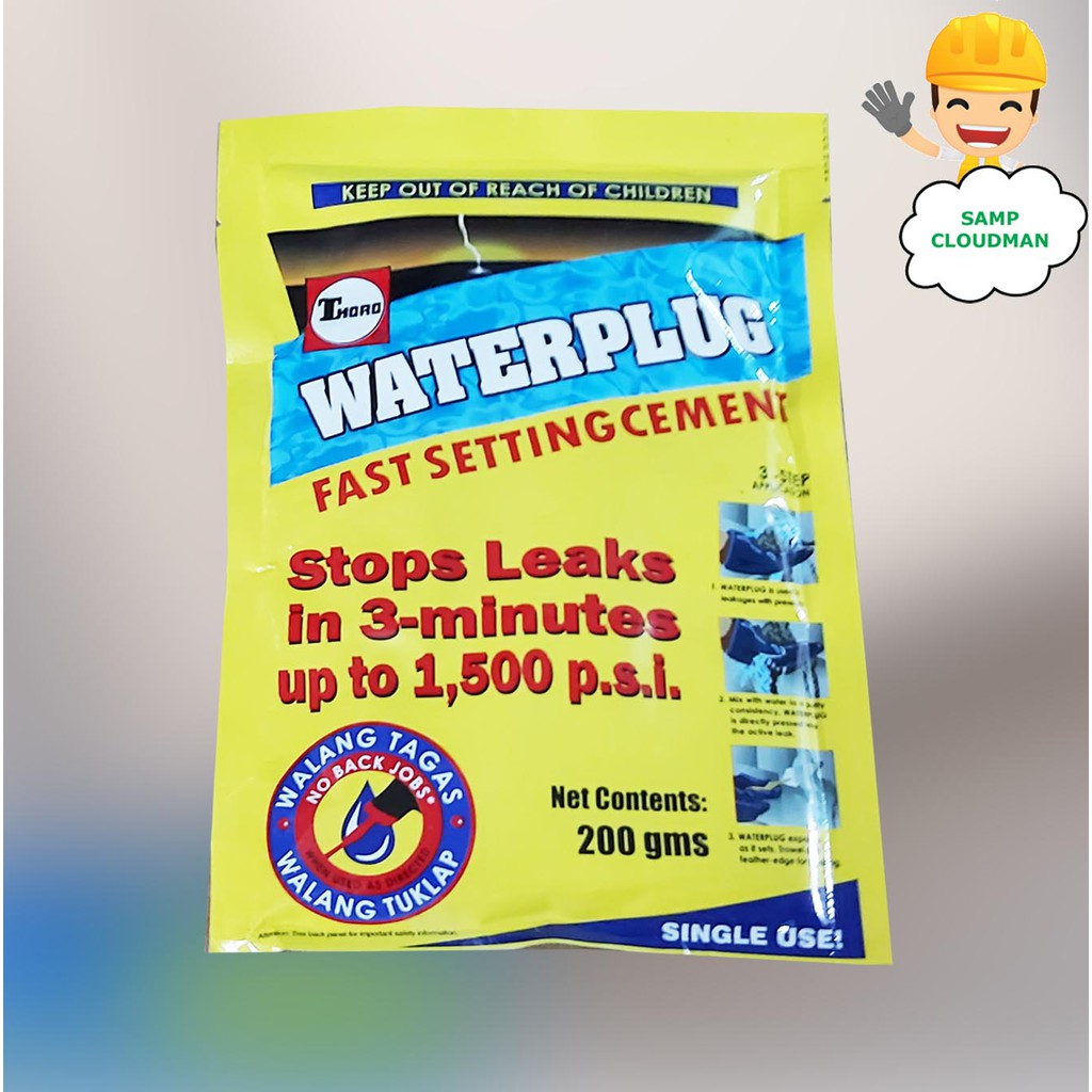 Thoro Waterplug Fast Setting Cement 200g grams Sachet Water Plug Pouch ...