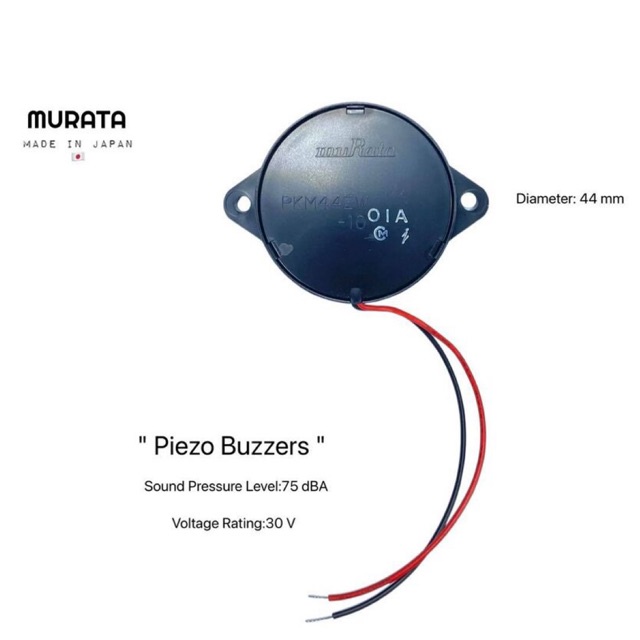 Piezo Buzzer 30Vpp ''MURATA'' Buzzers & Audio Indicators PKM44EW-1001C ...
