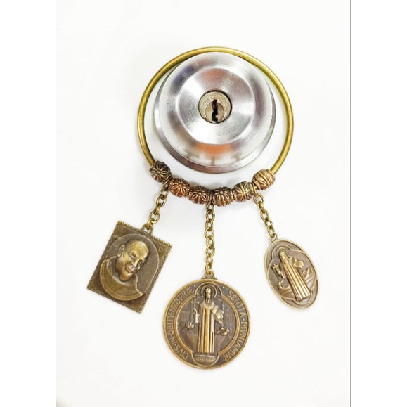St. Benedict and St. Padre Pio Antique Medals Window/Door Chimes for ...