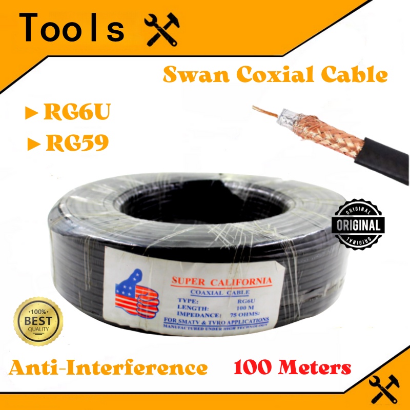 Coaxial Cable RG6 RG59 HD CCTV Antenna Extension Copper Wire No Loss ...