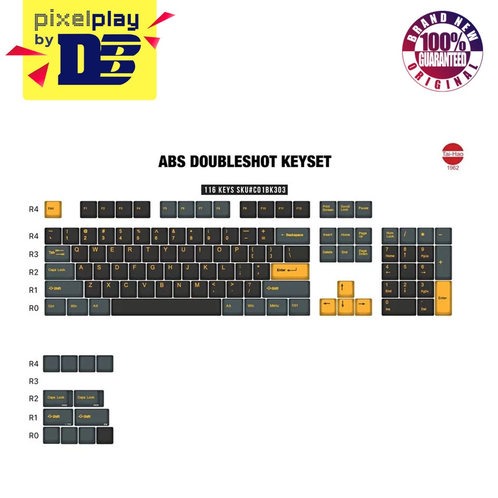 Taihao Double Shot ABS Keycaps Set For Cherry Mx Switch (104-Keys ...