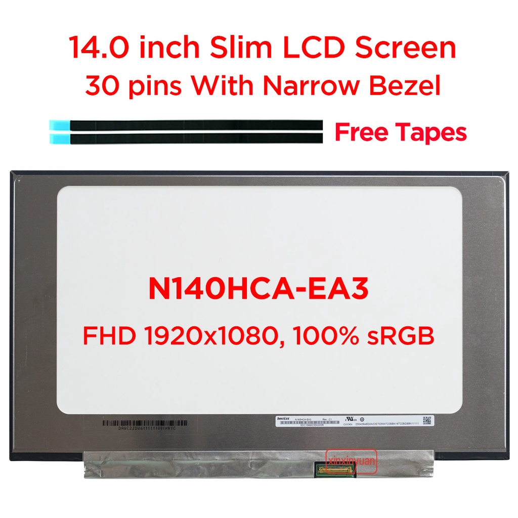 14.0 IPS Laptop LCD Screen N140HCA-EA3 Fit LM140LF3L 03 NV140FHM-N61 ...