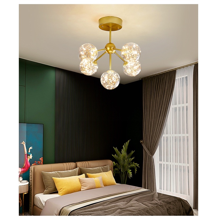 Trazos Modern Led Ceiling Lights Glass Gold/Black For Living Room ...