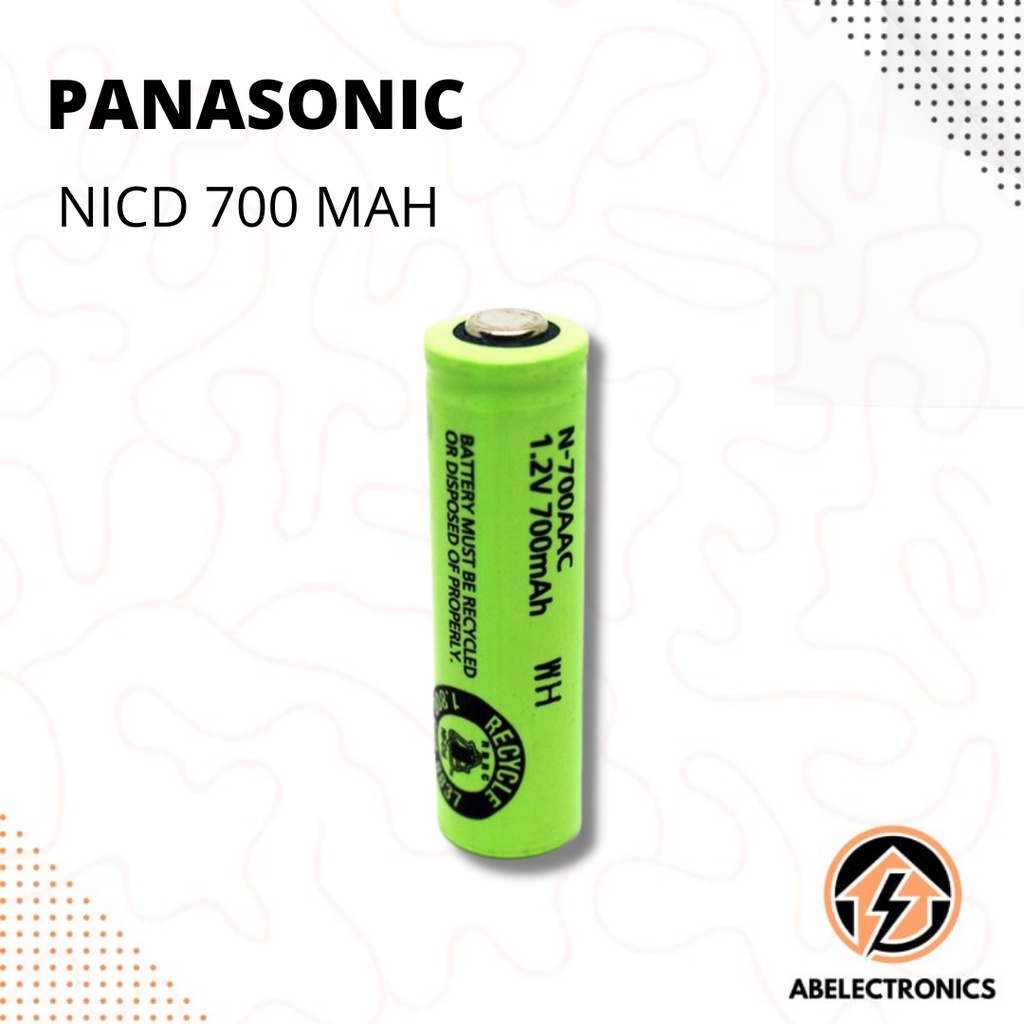 PANASONIC NicD 700mAh N-700AAC Rechargeable battery | Shopee Philippines