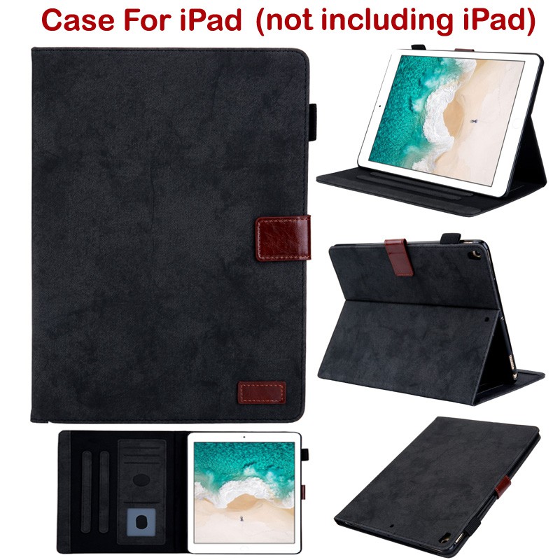 Premium PU Leather with Wallet Features Case for iPad 5th 6th 7th 8th ...