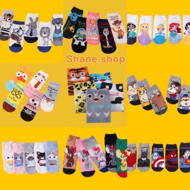 Shane 5 Pairs / Set Cute Korean Cartoon Socks Cotton Socks Size:18-20cm ...