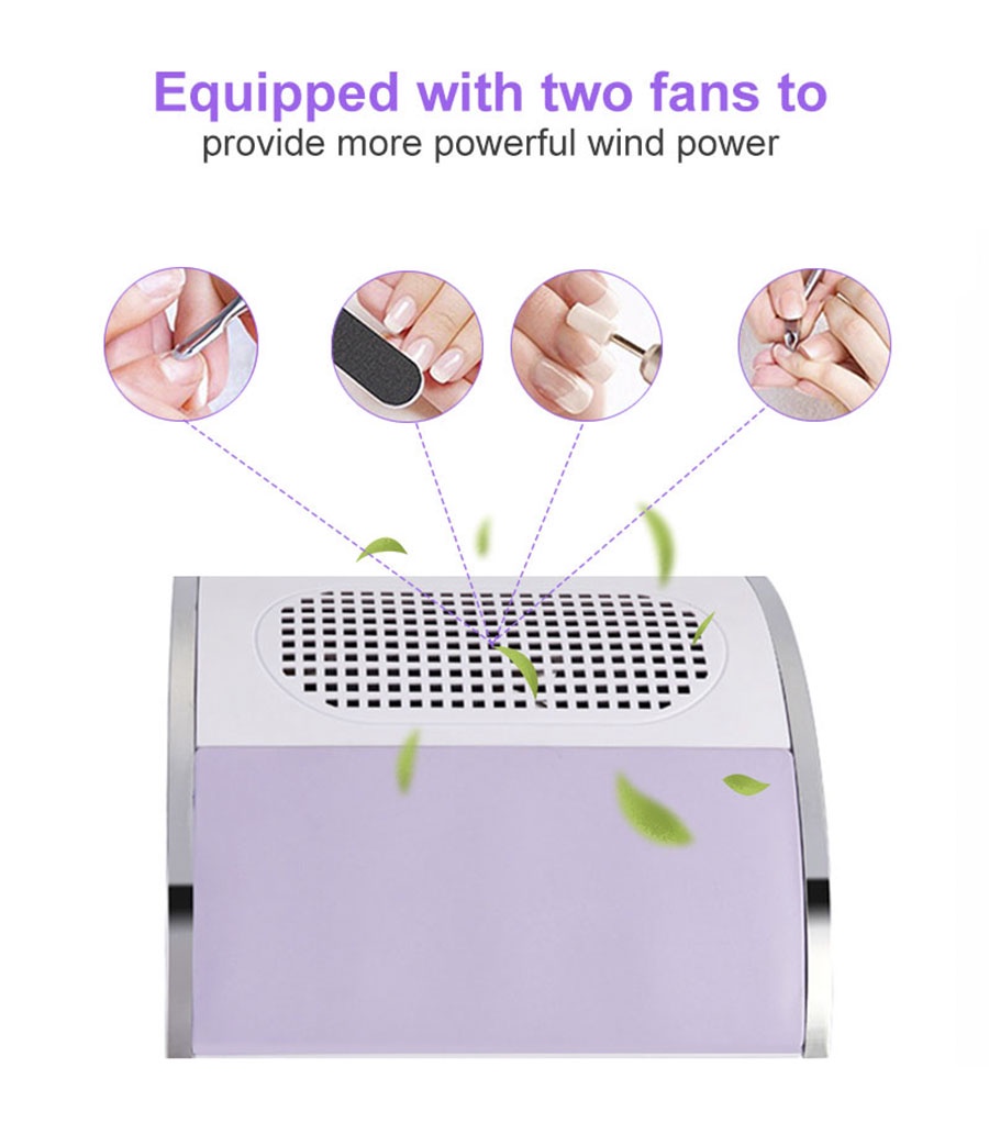 FZC Nail Vacuum Cleaner 80w High Power Dust Extractor For Nail Low ...