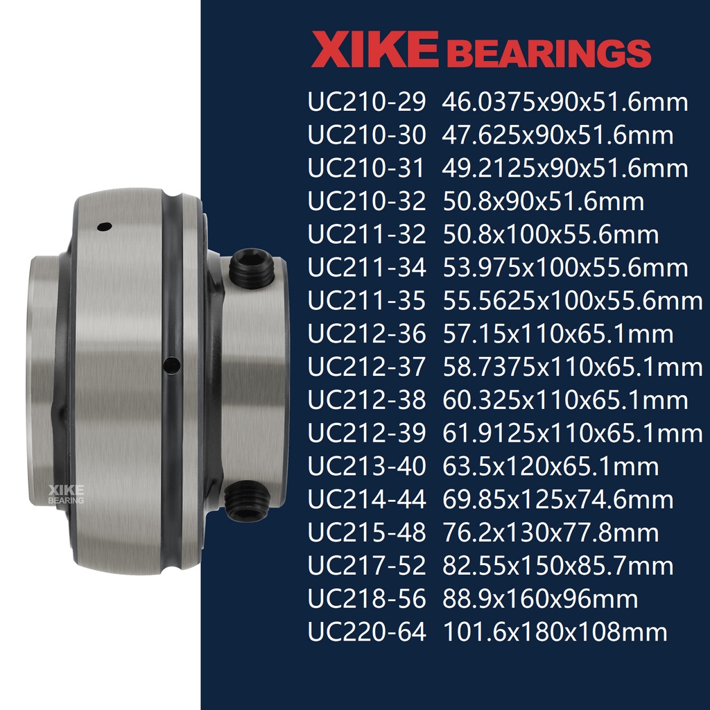 XiKe UC210-29 UC210-30 UC210-31 UC210-32 UC211-32 Spherical Insert Ball Bearings | Shopee ...