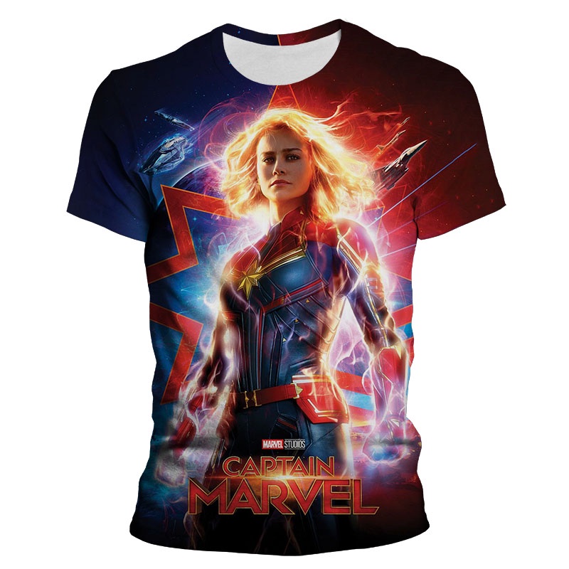 Marvel Captain Marvel T-shirt Casual Round Neck Short-sleeved Tee Men's Tshirt | Shopee Philippines