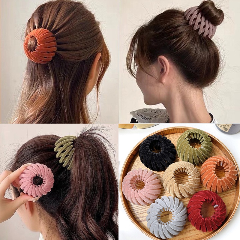 Retractable Hair Rope Korean Bound Ponytail Tool Bun Hairstyle Buckle ...