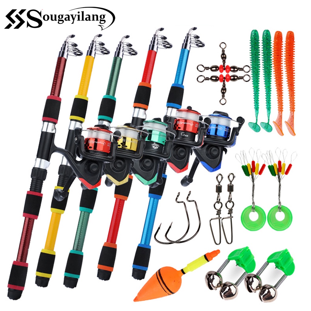 Sougayilang New Fishing Rod And Reel Set 1.8m 6 Sections 5.5:1 3BB ...